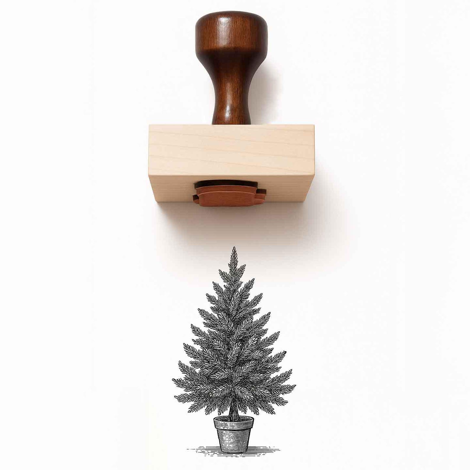 Christmas Tree Rubber Stamp – Holiday Craft Stamp– 2x2 or 3x3 Inch ...