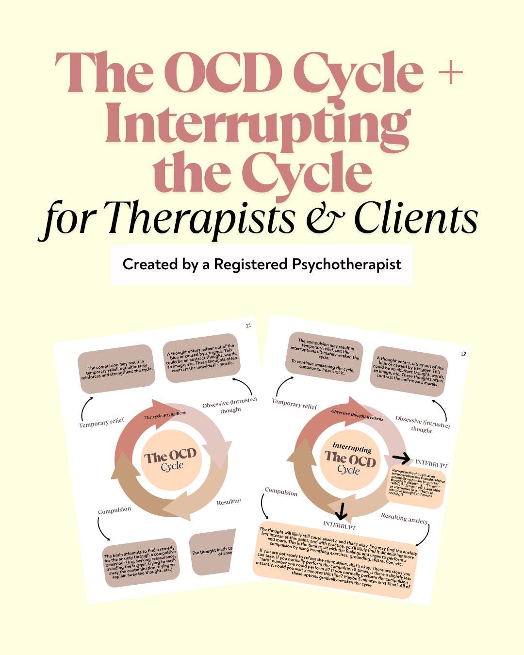 OCD Cycle Bundle - for Therapists, Clients, Teachers | OCD, Anxiety ...