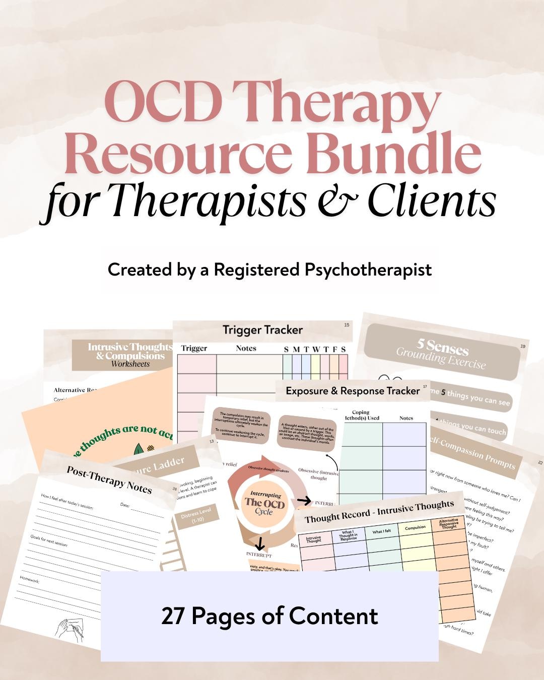 OCD Therapy Bundle | Worksheets for Therapists and Clients | OCD ...