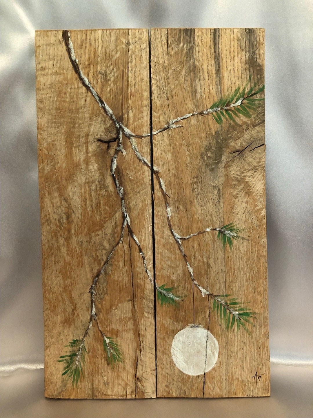Hand Painted Christmas Ball Pallet Board Art, Rustic Home Decor - Etsy