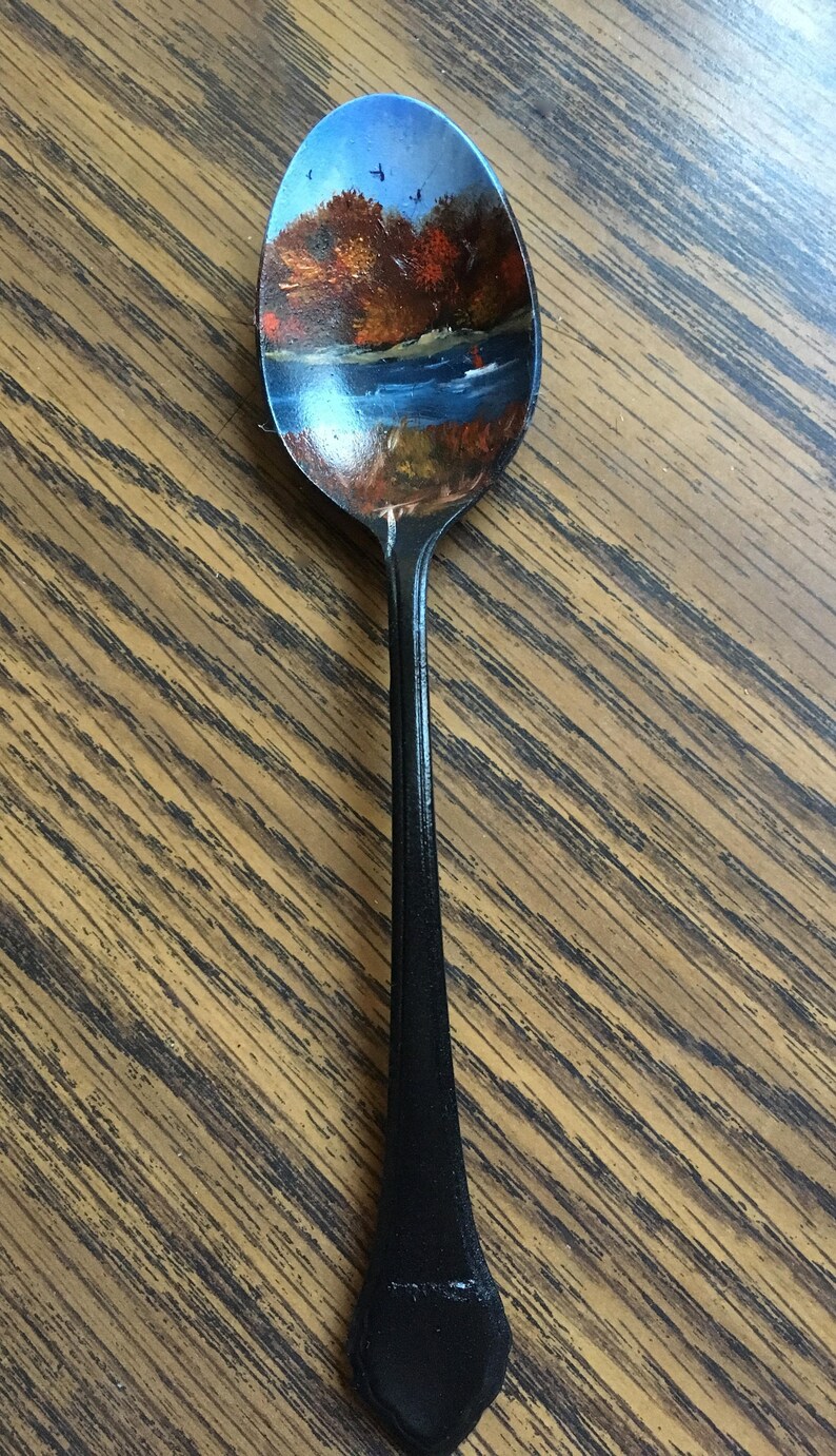 Custom Order Hand Painted Spoon Seasonal Fishing the River in - Etsy