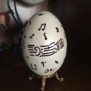 Hand Carved Musical Notes Goose Egg Decorated Egg Mothers - Etsy