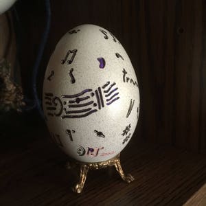 Hand Carved Musical Notes Goose Egg Decorated Egg Mothers - Etsy