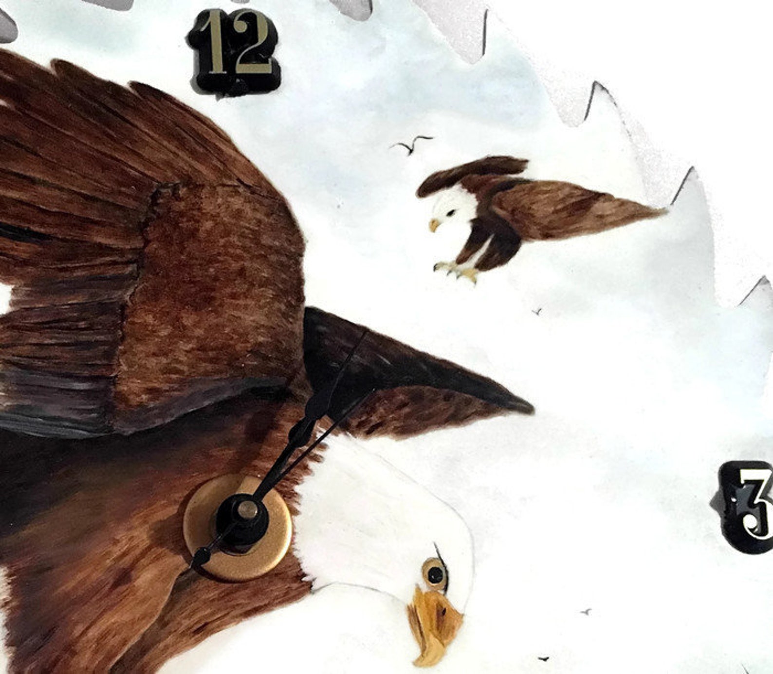 Hand Painted Eagle Clock on a 10 Inch Saw Oil Painting - Etsy