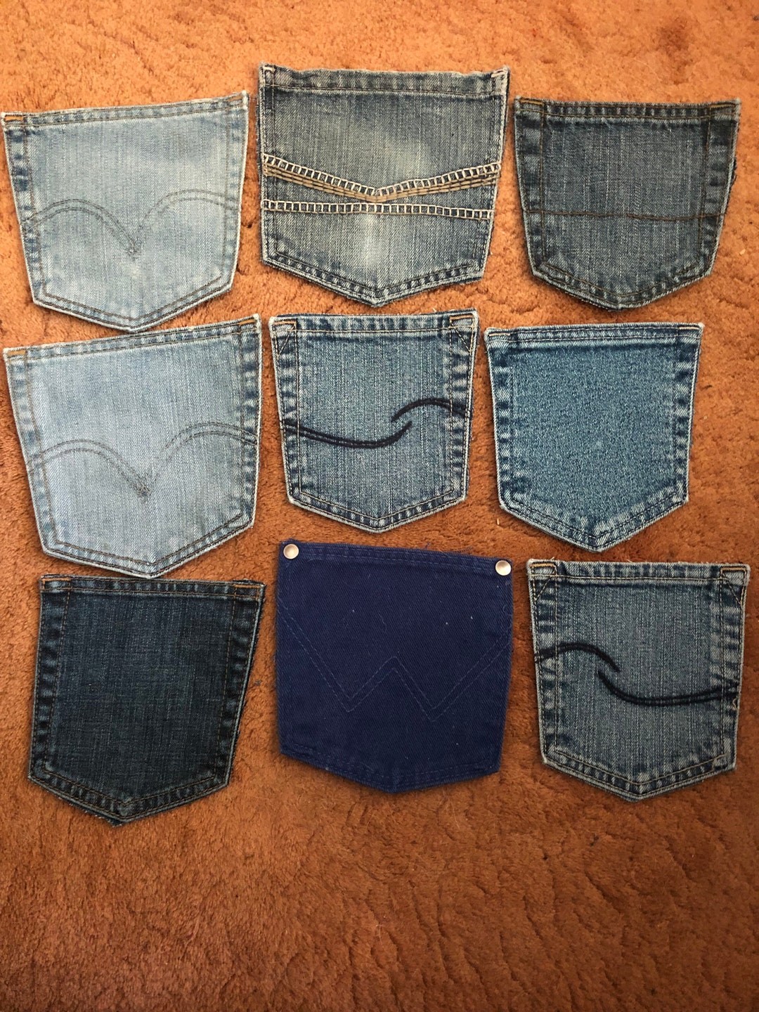 Variety of 9 Vintage Blue Jean Back Pockets Adult Blue Jeans - Etsy