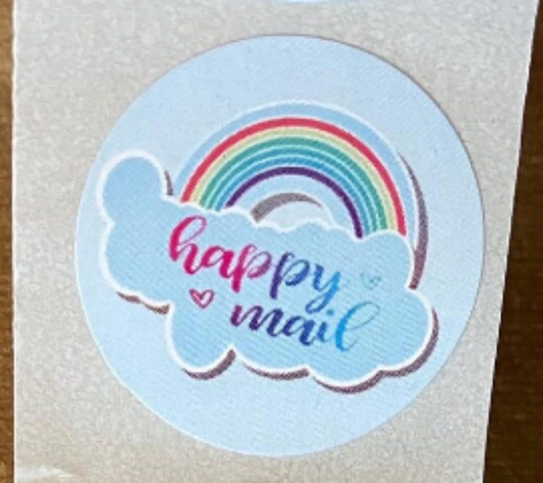1 Inch Rainbow Happy Mail Stickers, Thank You Stickers, Business ...