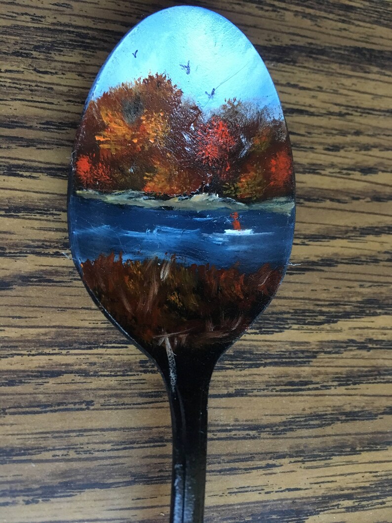 Custom Order Hand Painted Spoon Seasonal Fishing the River in - Etsy