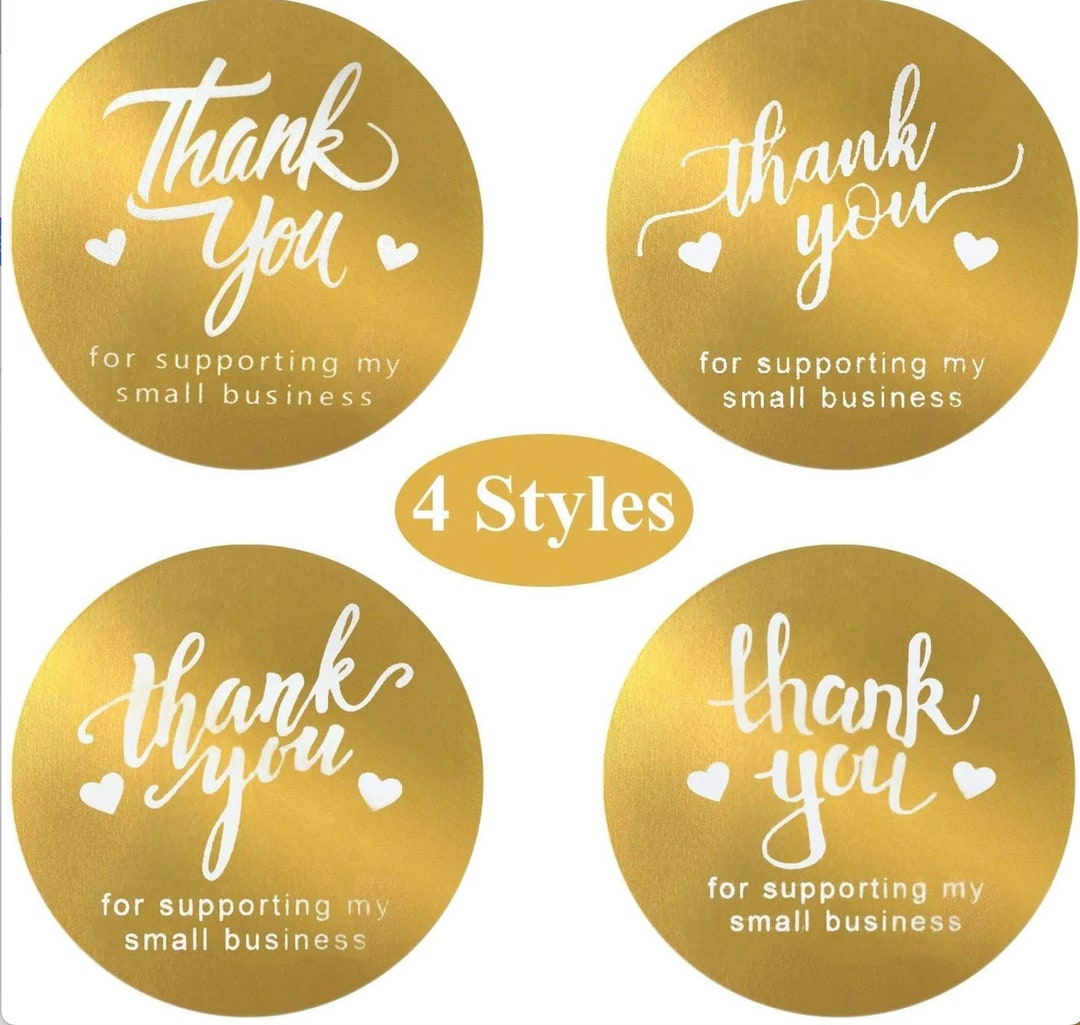 1 5 Inch Gold Foil Thank You For Supporting My Small Business Stickers