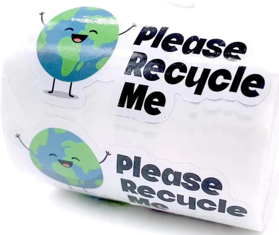 2.1 X 1.1 Inch White Please Recycle Me Stickers, My Small Business ...