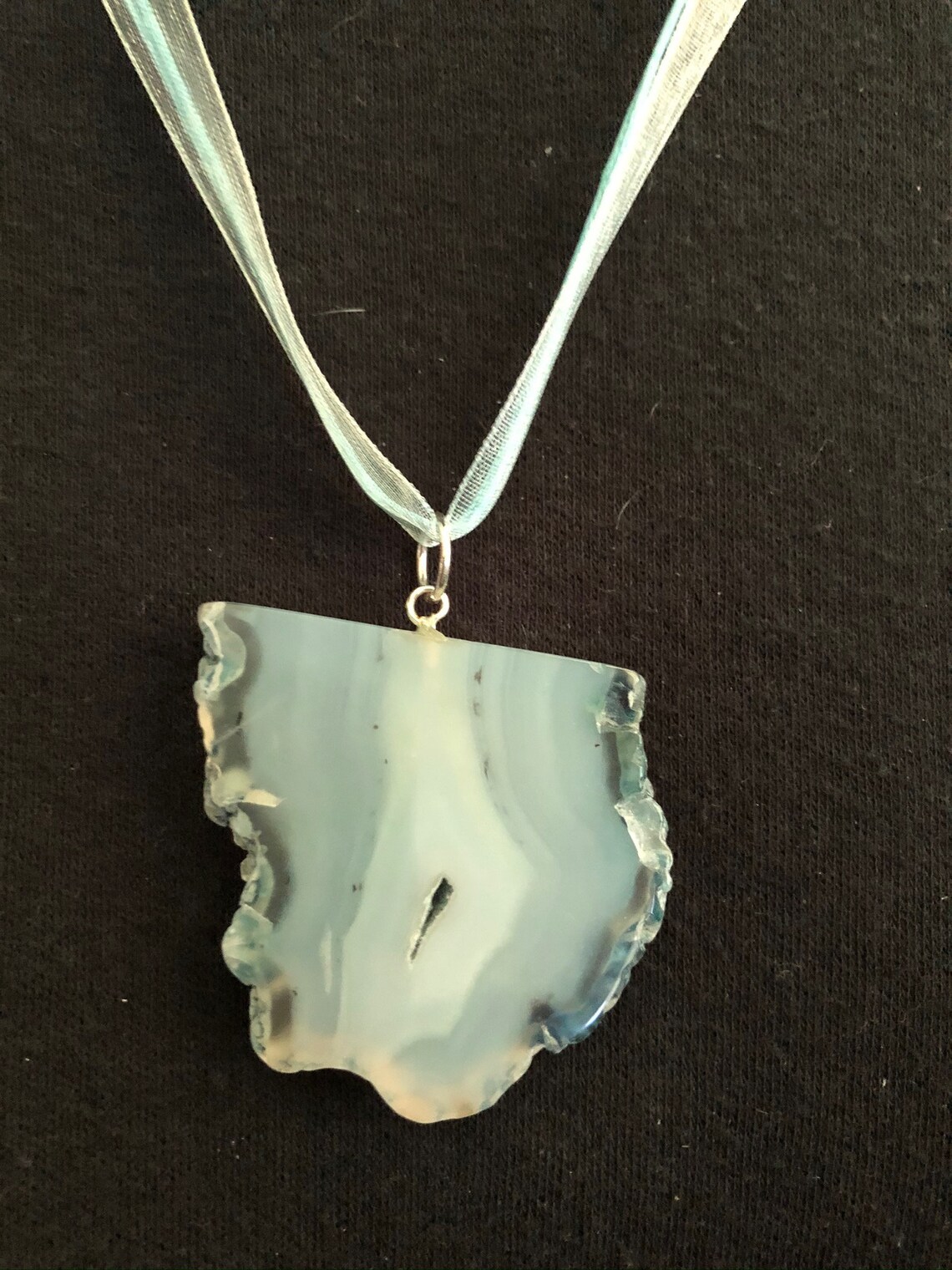Blue River Geode Slab Pendant Necklace Gift Idea Valentine - Etsy