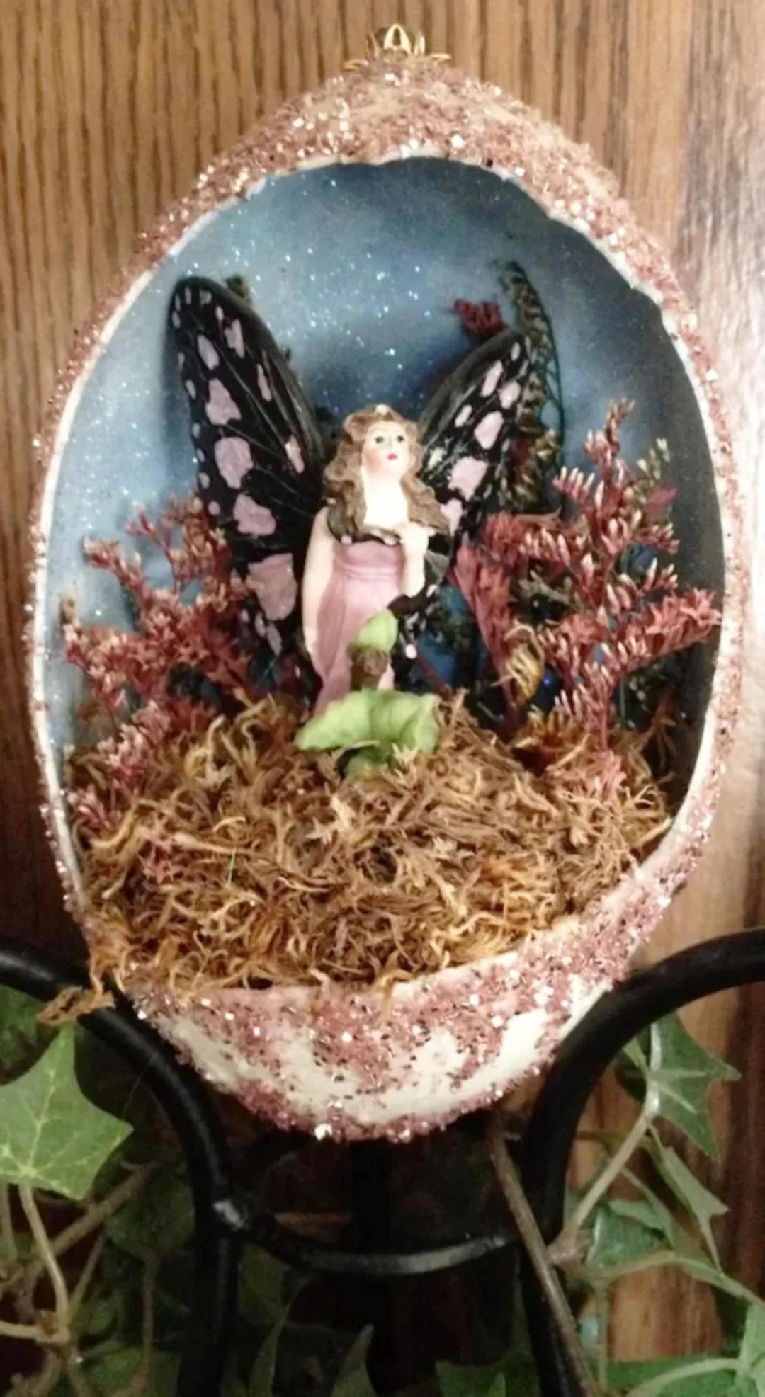 Hand Decorated Pink Fairy Rhea Egg Diorama, Egg Art, OOAK, Gift Idea ...