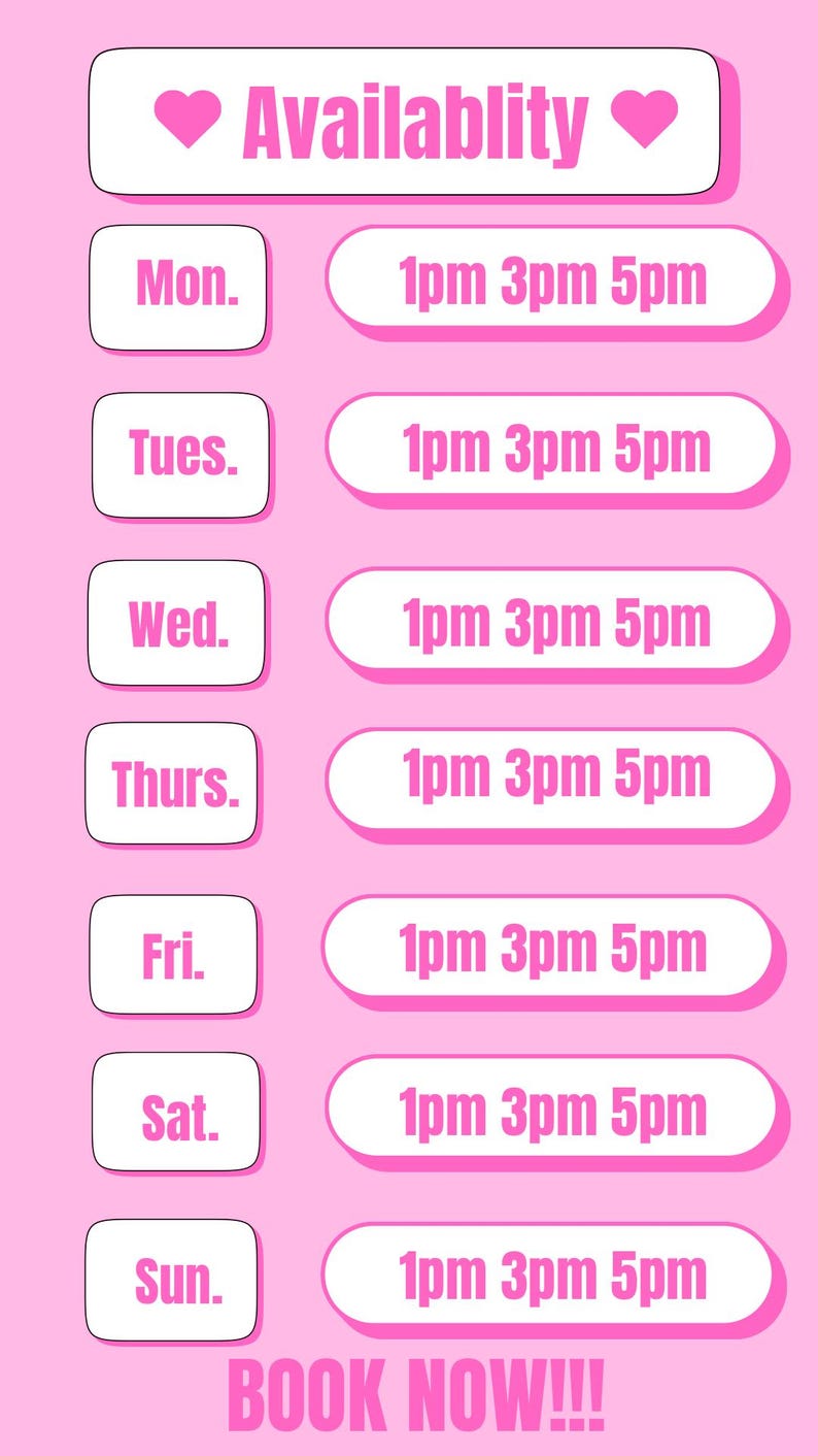 Pink Appointment Available Template - Etsy