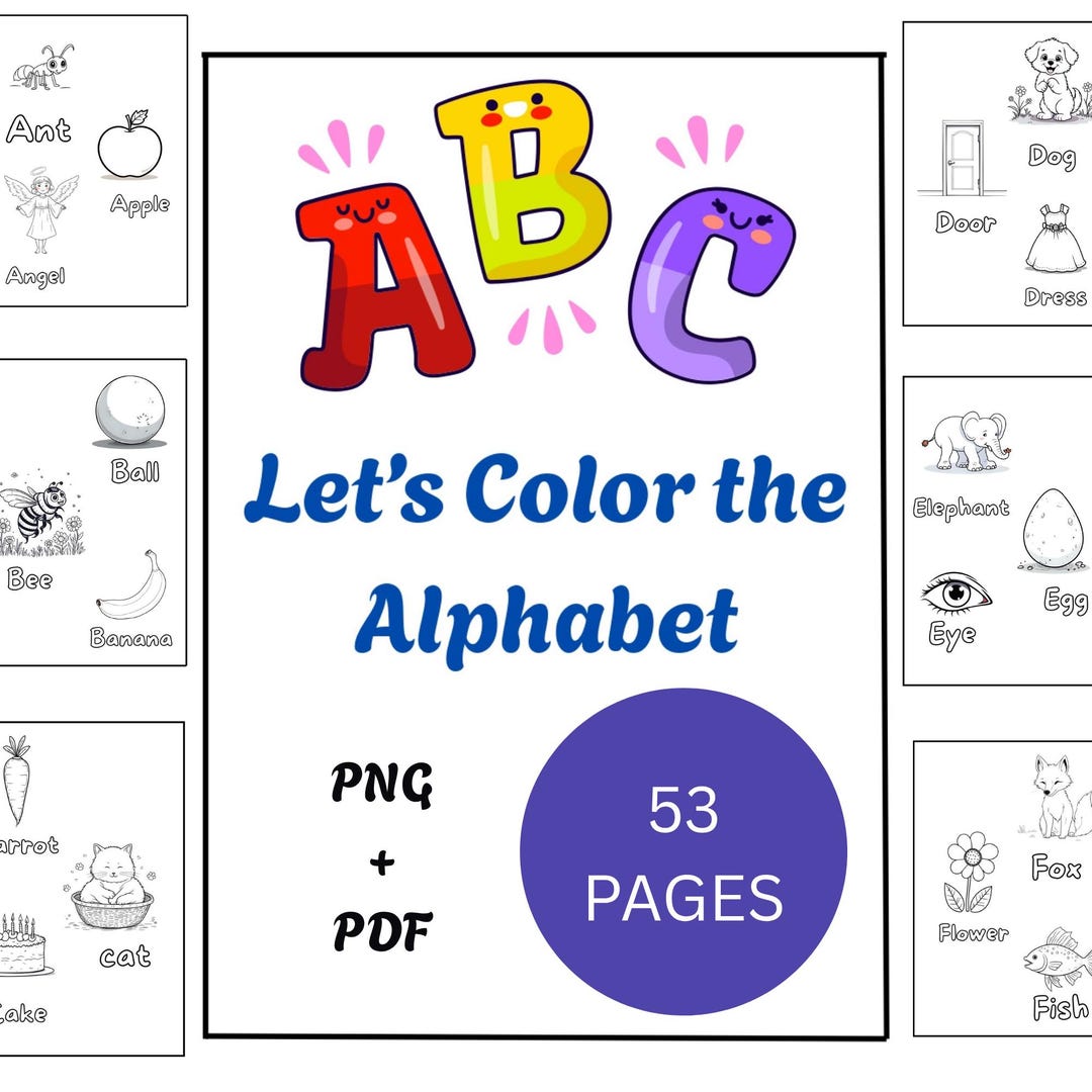 ABC Coloring Book for Kids | Alphabet Letters & Words | Educational ...