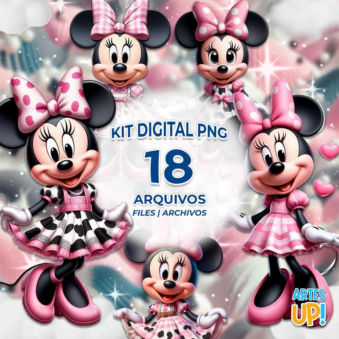 Minnie Mouse Milk Pink PNG Clipart Pack | Minnie Mouse Pink Clipart ...