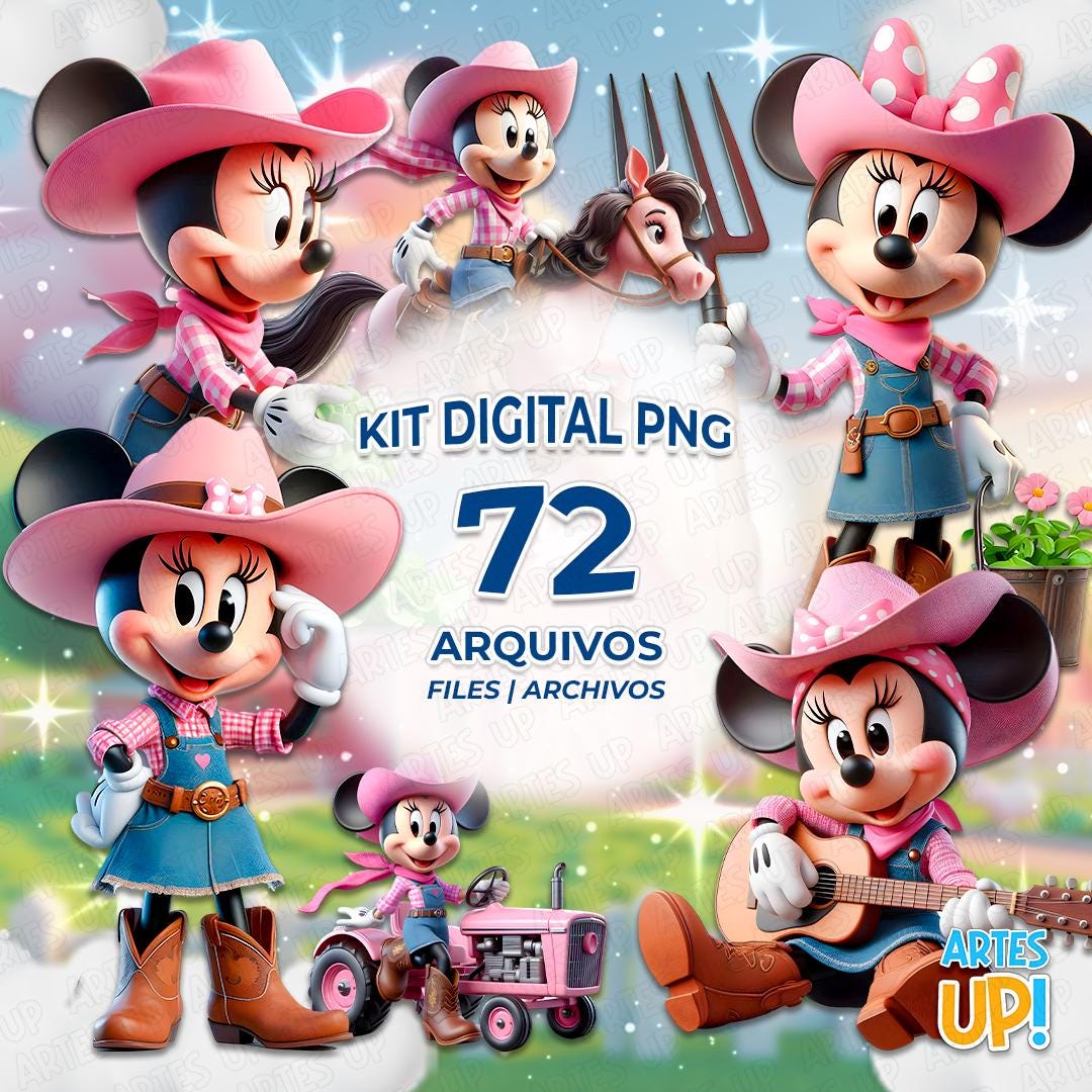 Minnie Farm Clipart Pack PNG | Pink Minnie Farm Clipart Digital Kit PNG ...