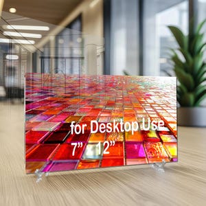 Colorful Geometric Tempered Glass Wall Art, Extra Large Glass Wall Art ...