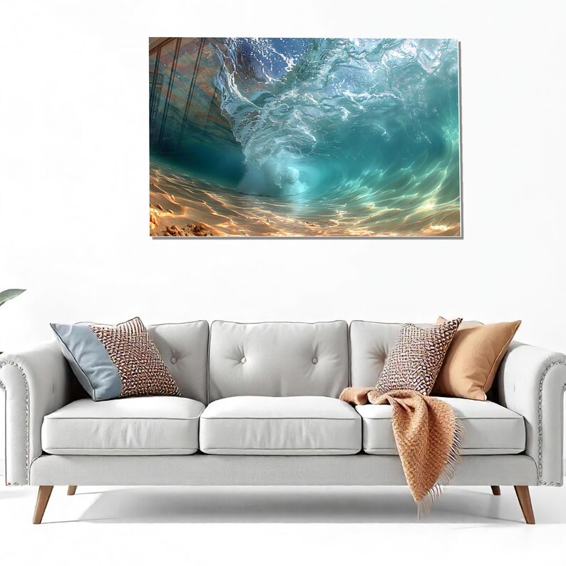 Tempered Glass Ocean Wave Wall Art, Beach Seascape, Coastal Decor - Etsy