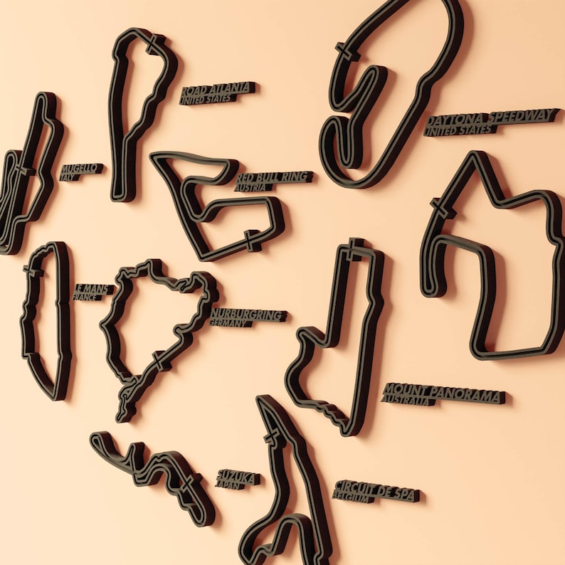 Road Atlanta 3D Printed Wall Art: Custom Race Track Decor - Etsy