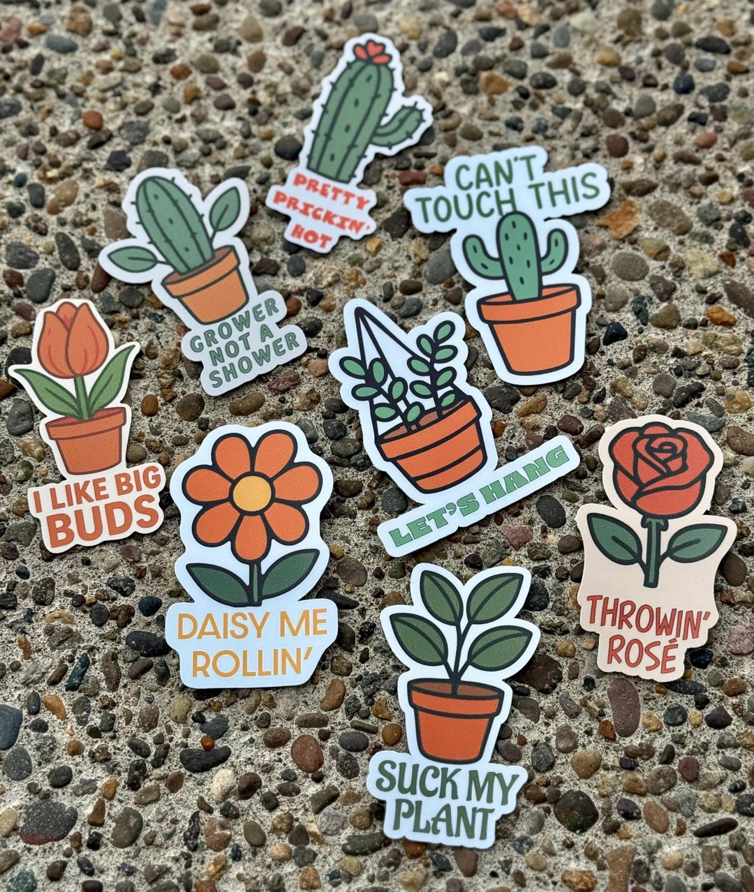Funny Succulent Plant Pun Stickers – 8 Pack – Waterproof Vinyl Decals ...