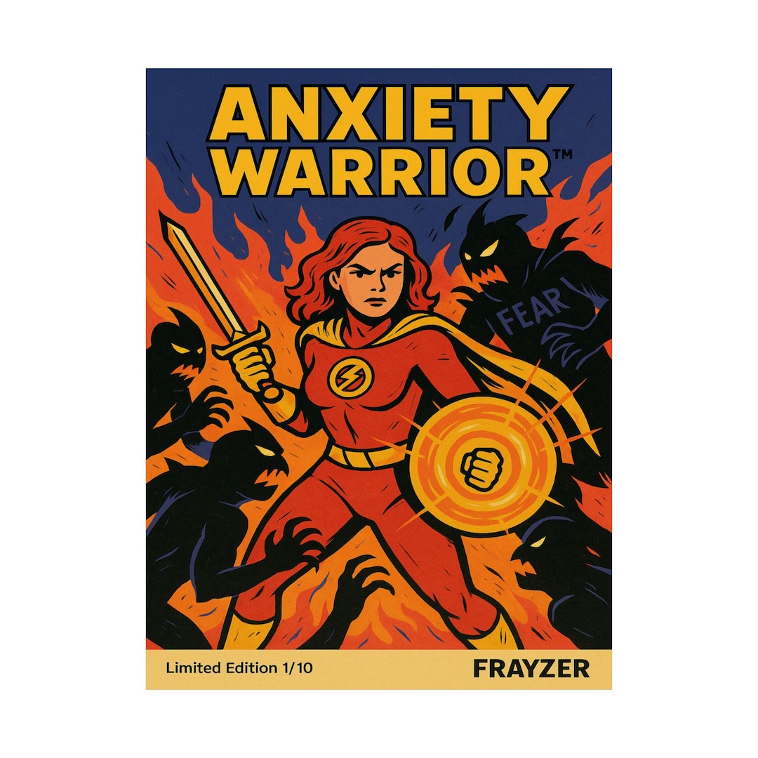 Anxiety Warrior Satin Poster, Empowering Artwork for Anxiety Relief ...