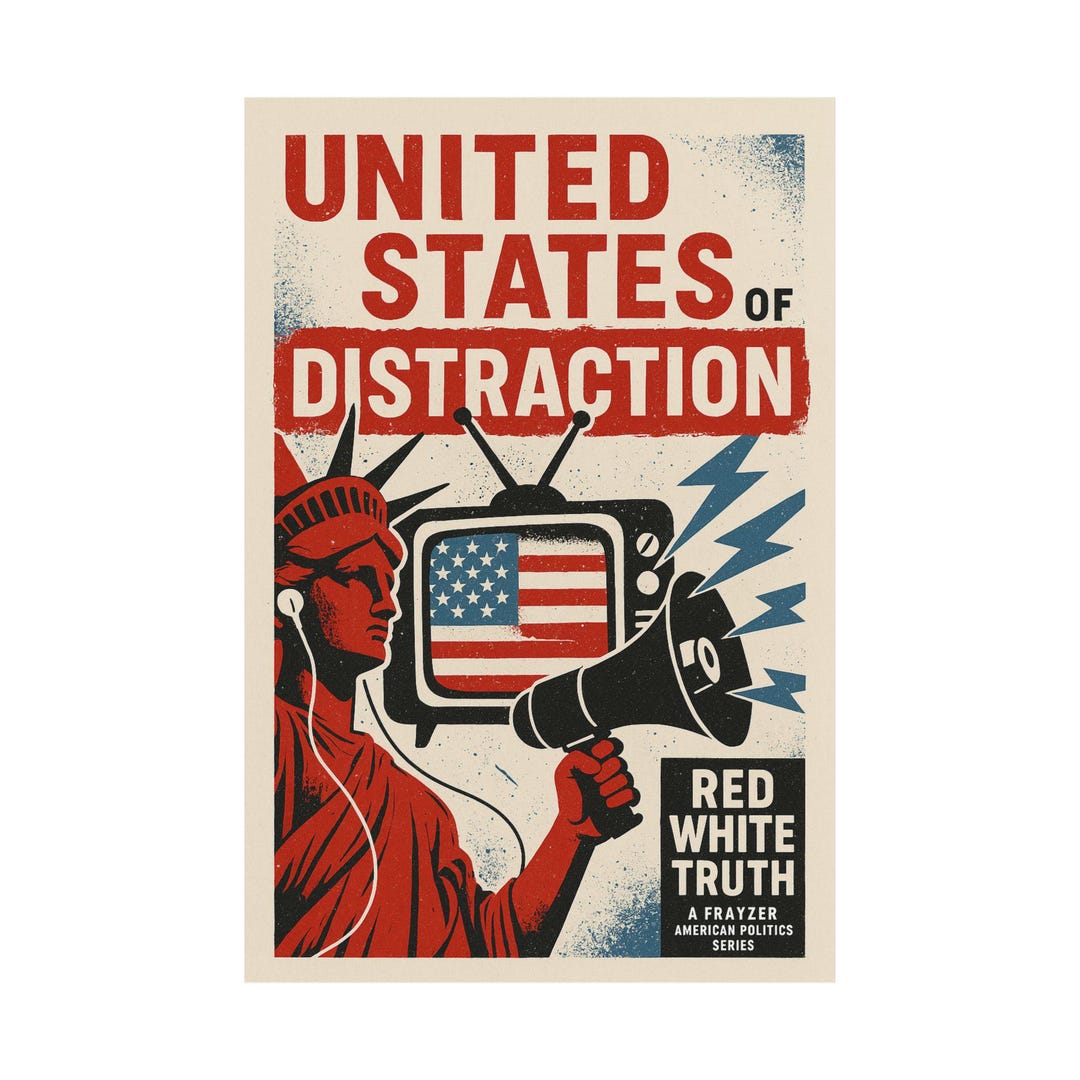 United States of Distraction Wall Art Print, Retro Political Poster ...