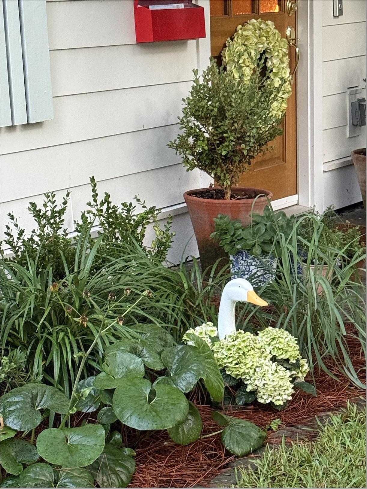 Garden Stake Cement Goose Head | Front Lawn Ornament | Porch Goose ...