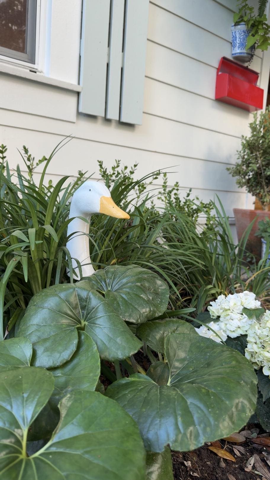 Garden Stake Cement Goose Head | Front Lawn Ornament | Porch Goose ...