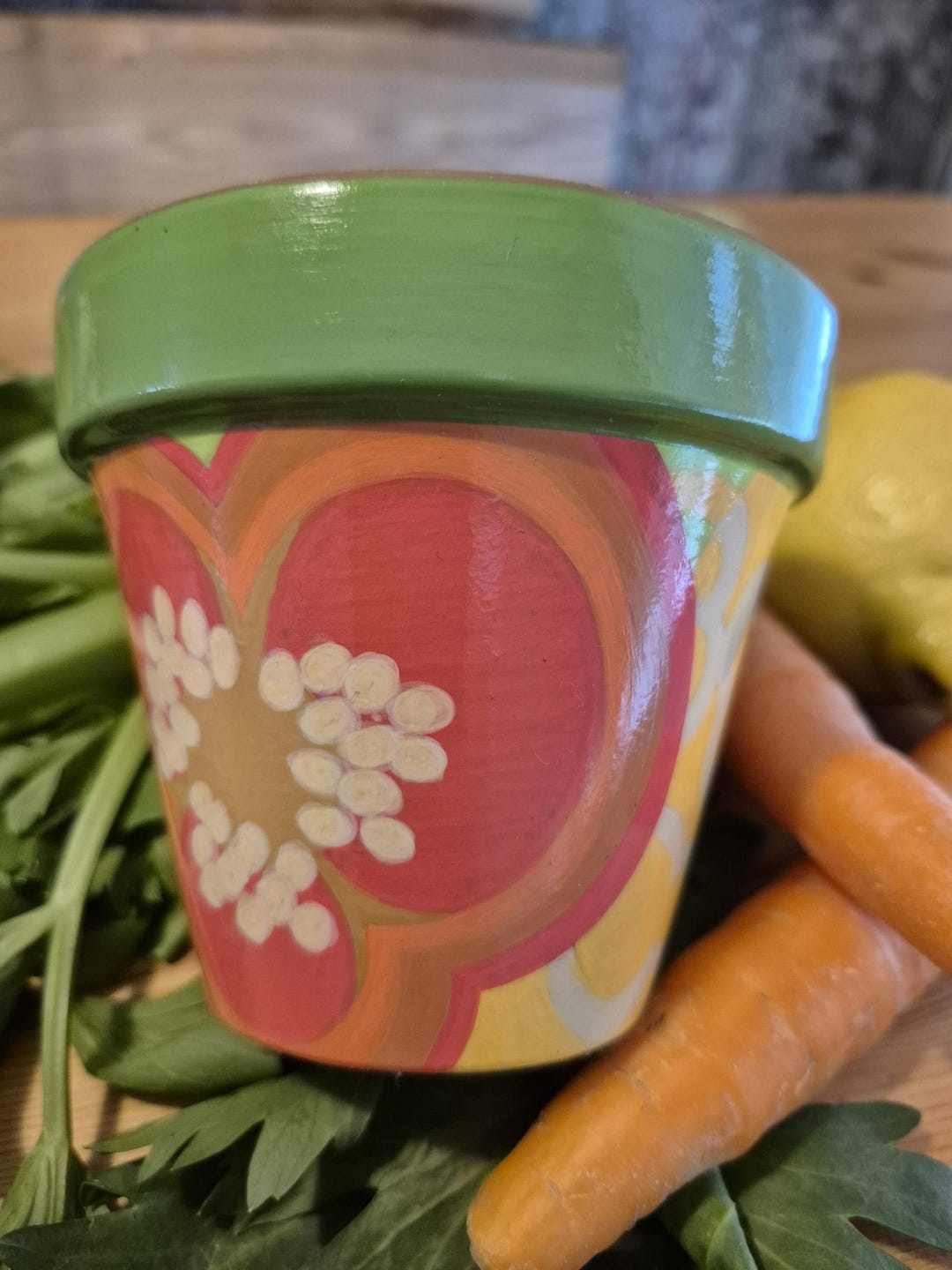 Scented Candle in a Hand-painted Terracotta Pot - Etsy
