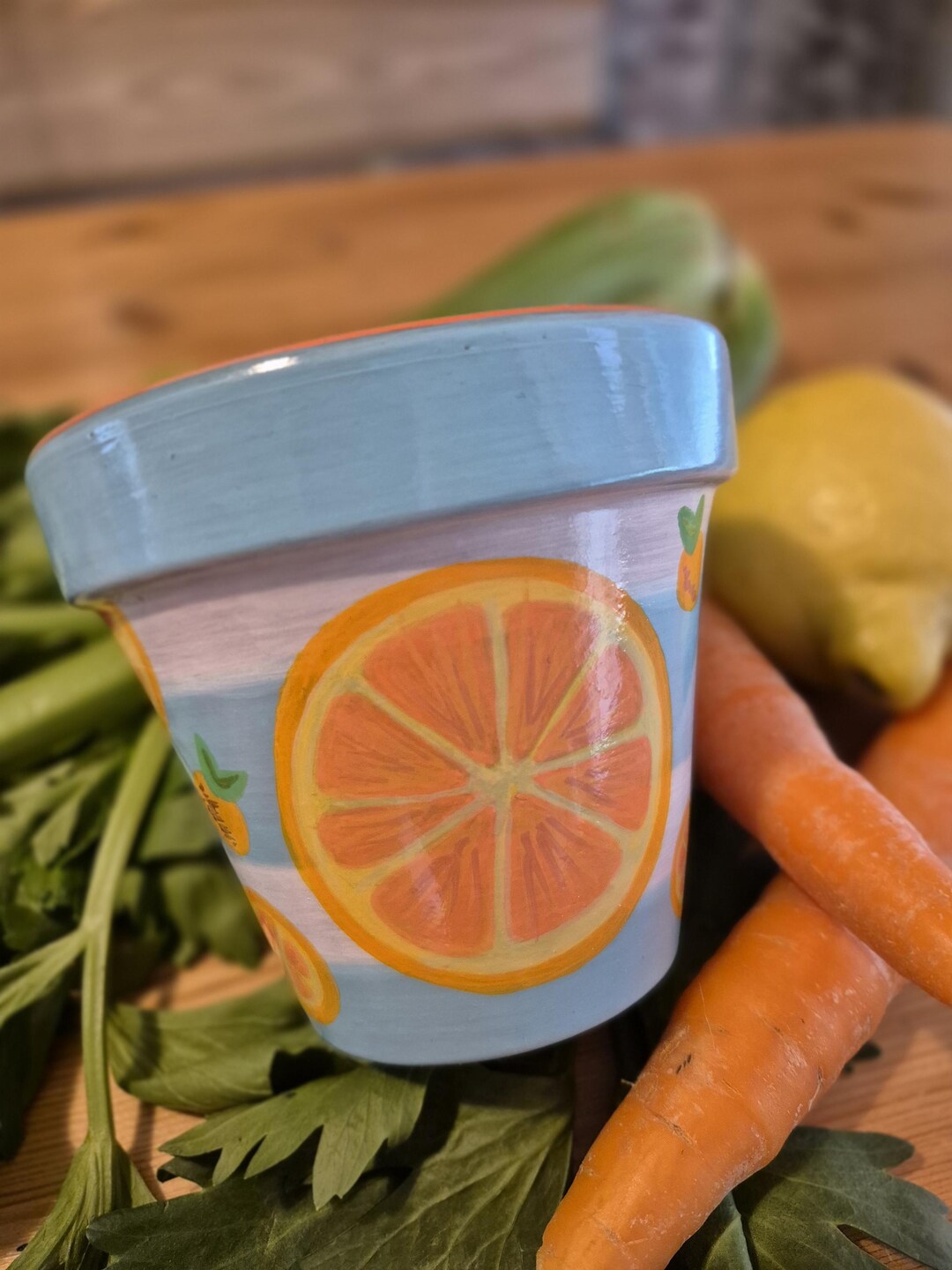 Scented Candle in a Hand-painted Terracotta Pot - Etsy