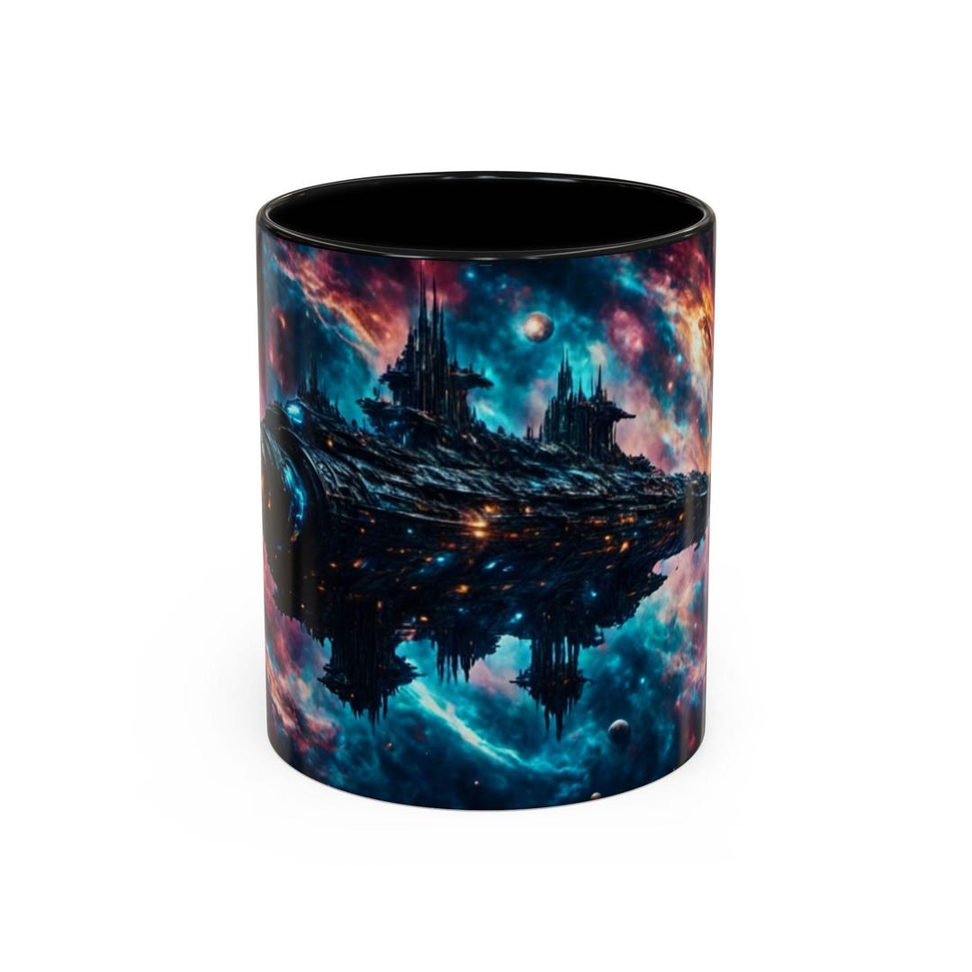 Galactic Starship Coffee Mug / Space Nebula Accent Mug (11/15oz) - Etsy