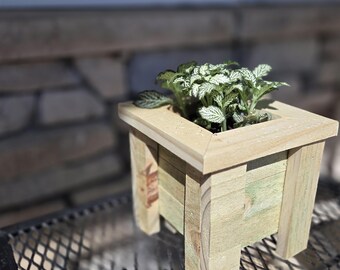 Mini Cedar Planter Box | Rustic Handmade | Indoor Outdoor Decor ...