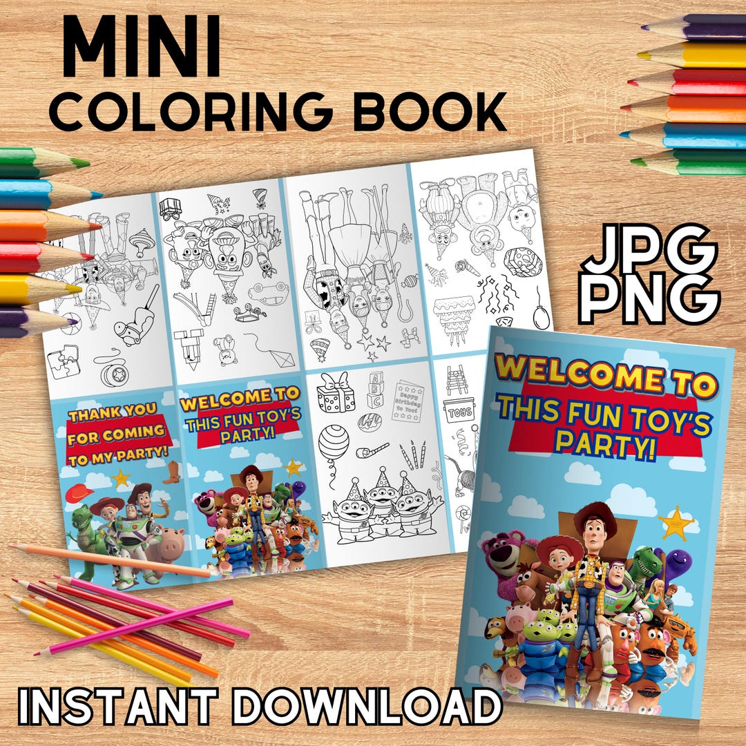 Toy Story Coloring Book Mini Version, Birthday Keepsake (PDF, JPG) T22 ...