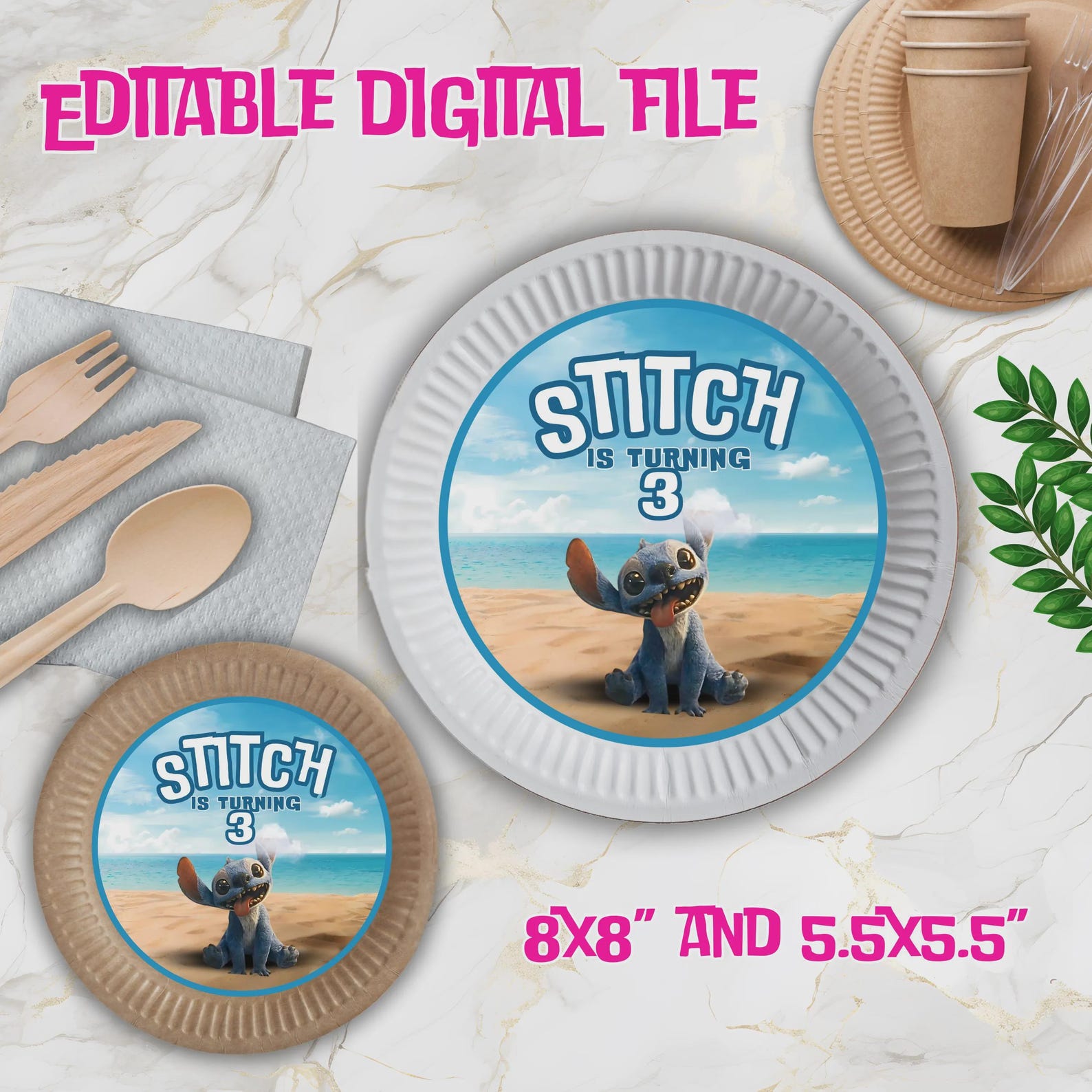 Editable Charger Plate Insert, Stitch Menu Plate, Stitch Charger Plate ...