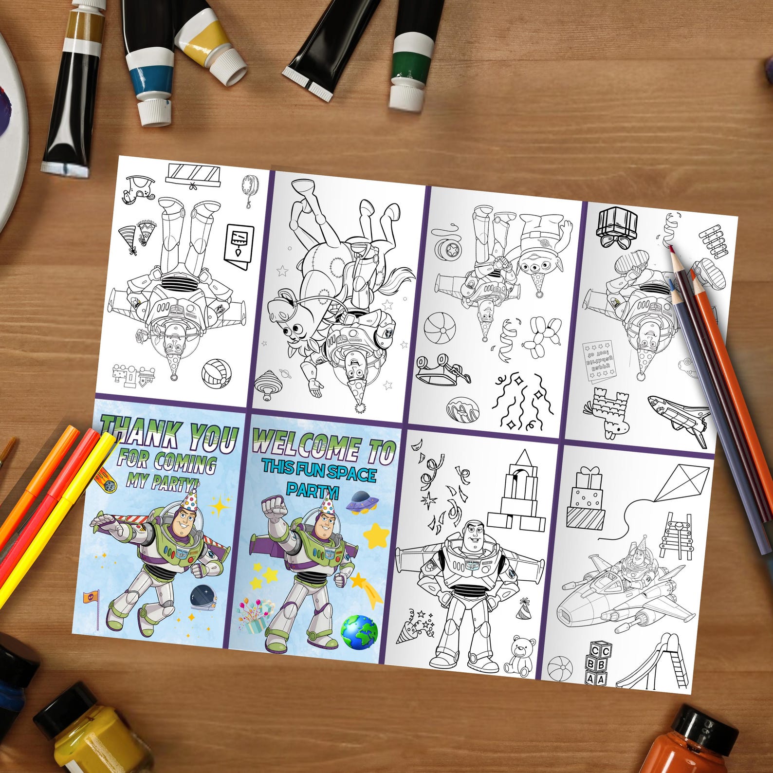 Mini Buzz Lightyear Coloring Book, Birthday Keepsake (PDF, JPG) T22 - Etsy