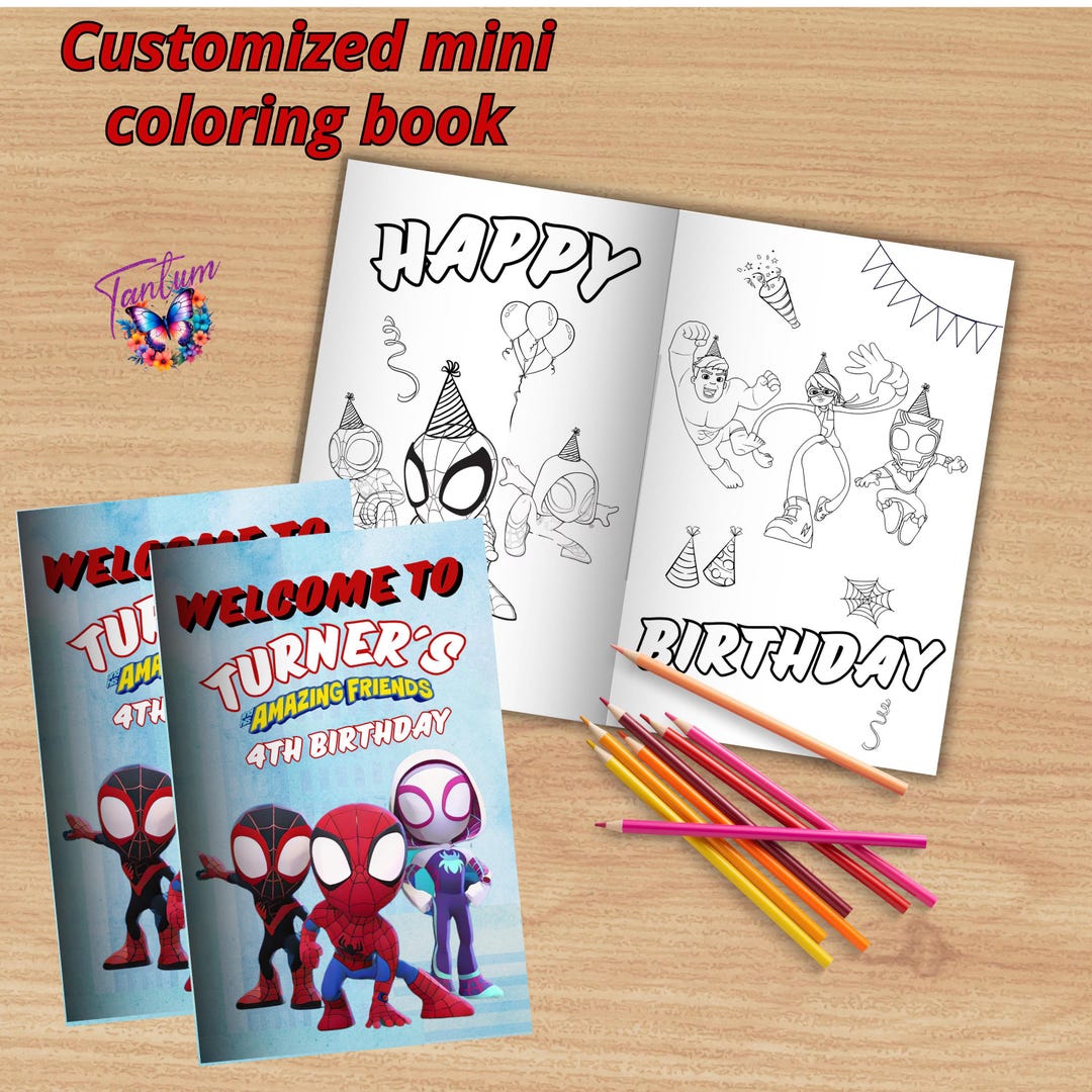 Editable Spidey Mini Coloing Book, Spidey Coloring Book, Spidey Party ...
