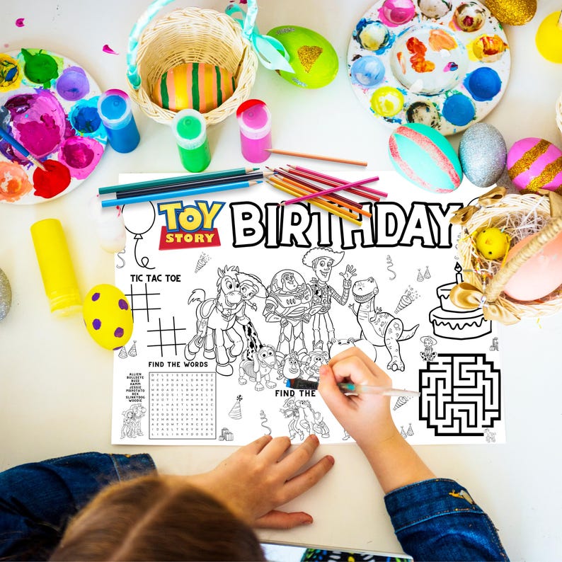 Toy Story Birthday Activity Placemat, Coloring Page (INSTANT DOWNLOAD ...