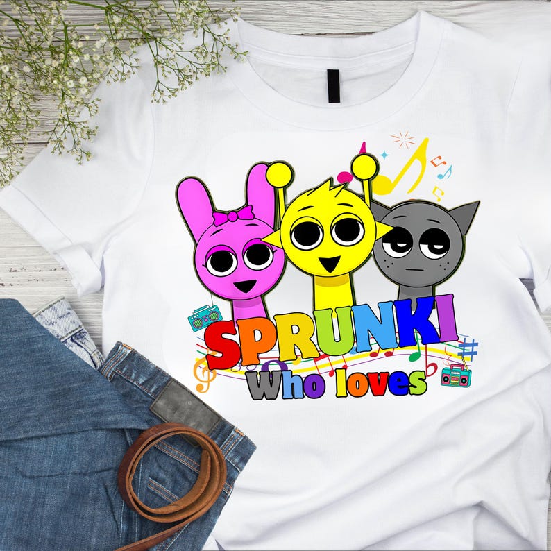 Sprunki Design, Kids Gamer T-shirt, Birthday Present (png Digital ...