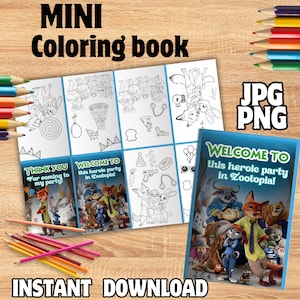 Zootopia 2 Mini Coloring Book, Gift Keepsake (INSTANT DOWNLOAD) Z72 - Etsy
