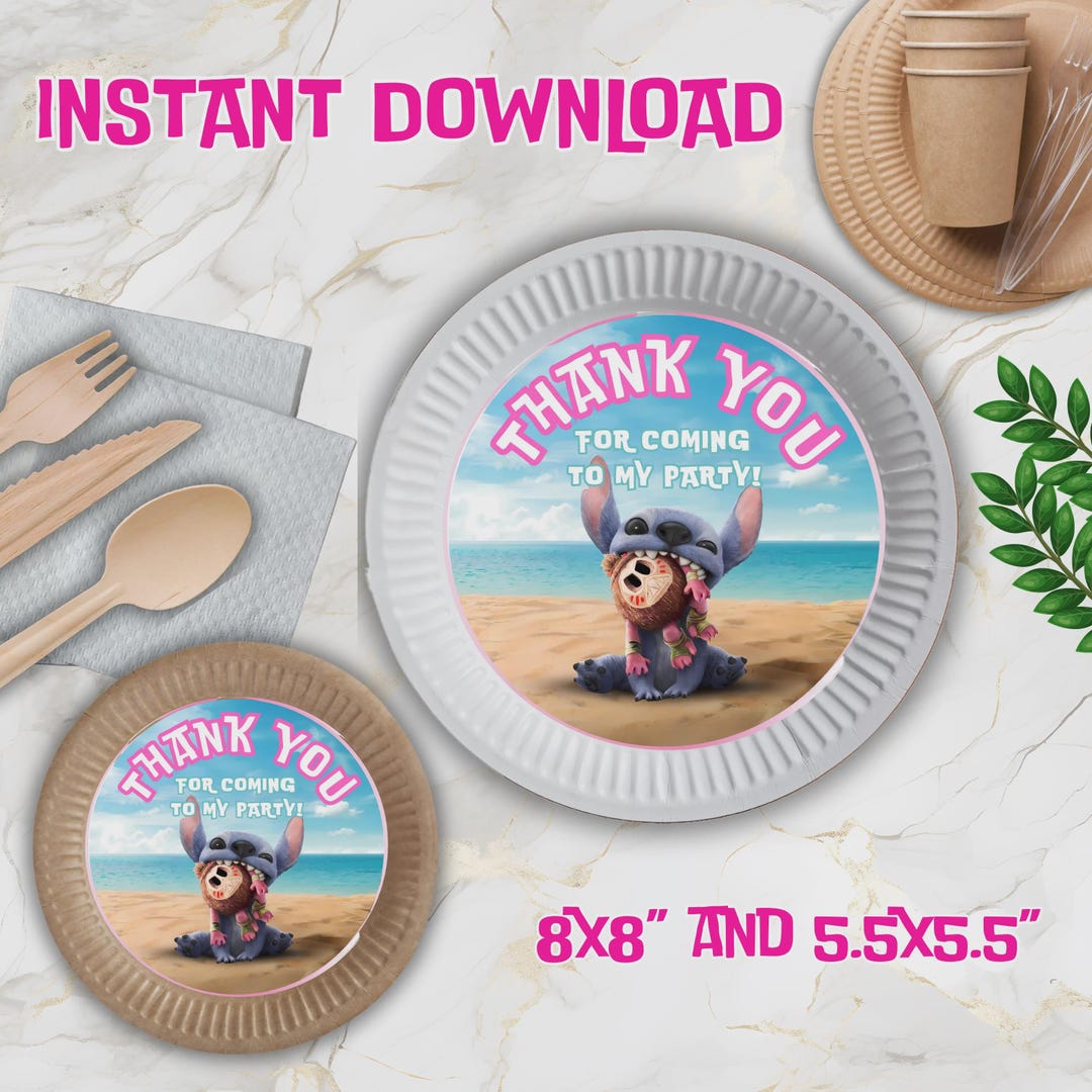 Lilo & Stitch Charger Plate Insert, Party Menu (digital Download) LS05 ...
