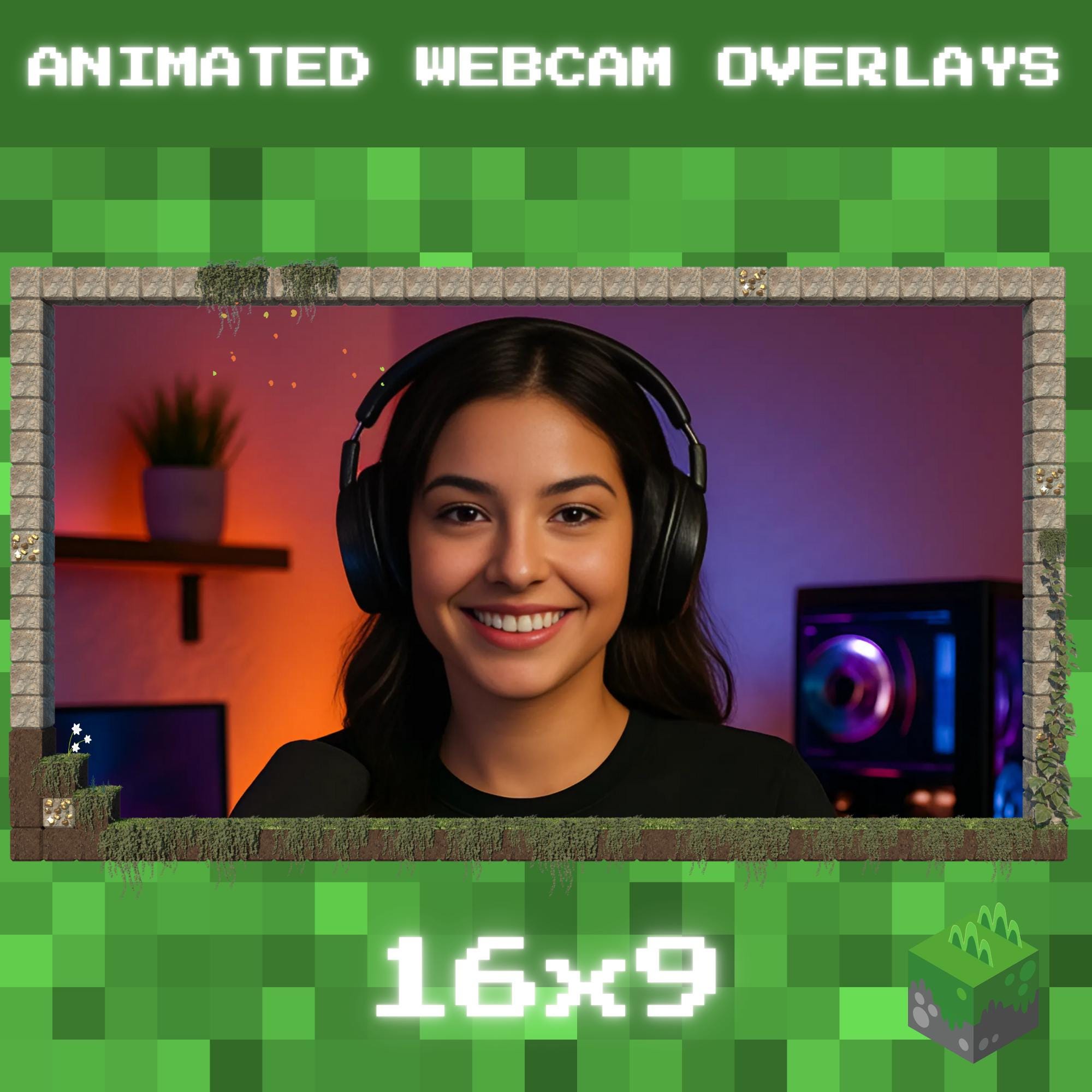Animated Webcam Overlays for Streamers | Blocky Camera Frames for ...