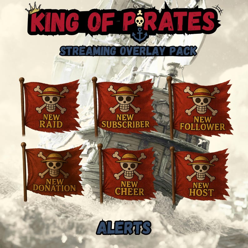 King of Pirates Streaming Overlay Pack | Twitch, Youtube, Kick, Stream ...