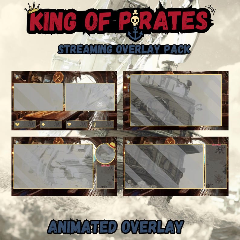 King of Pirates Streaming Overlay Pack | Twitch, Youtube, Kick, Stream ...