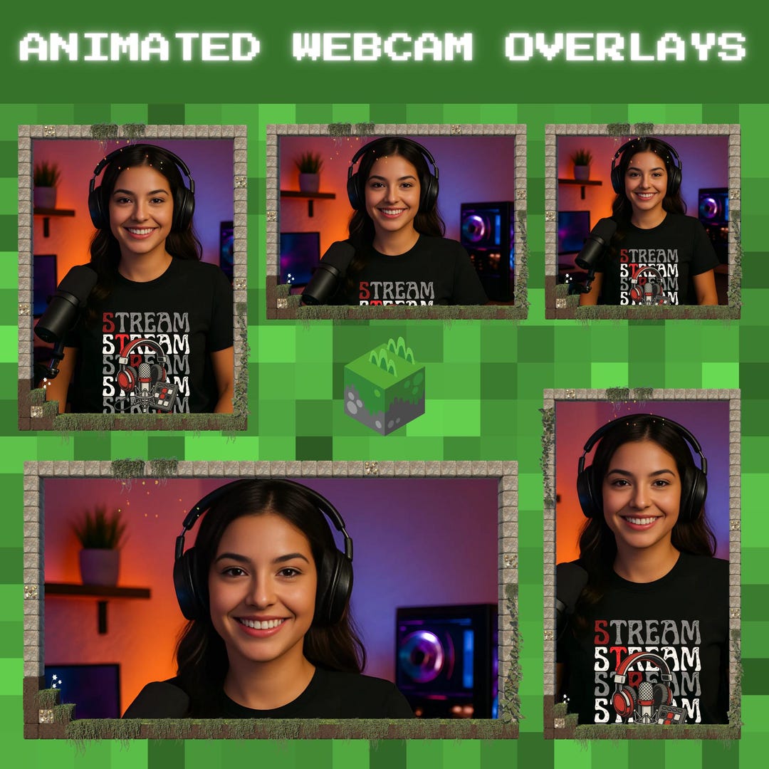 Animated Webcam Overlays for Streamers | Blocky Camera Frames for ...