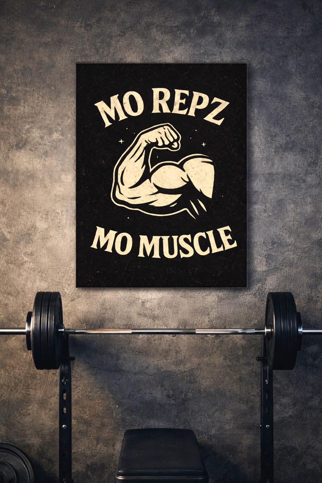 Mo Repz Mo Muscle Poster – Gym Motivation Wall Art, Home Gym Decor ...
