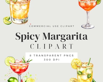 Spicy Margarita Watercolor Illustration Jalapeno Margarita Art