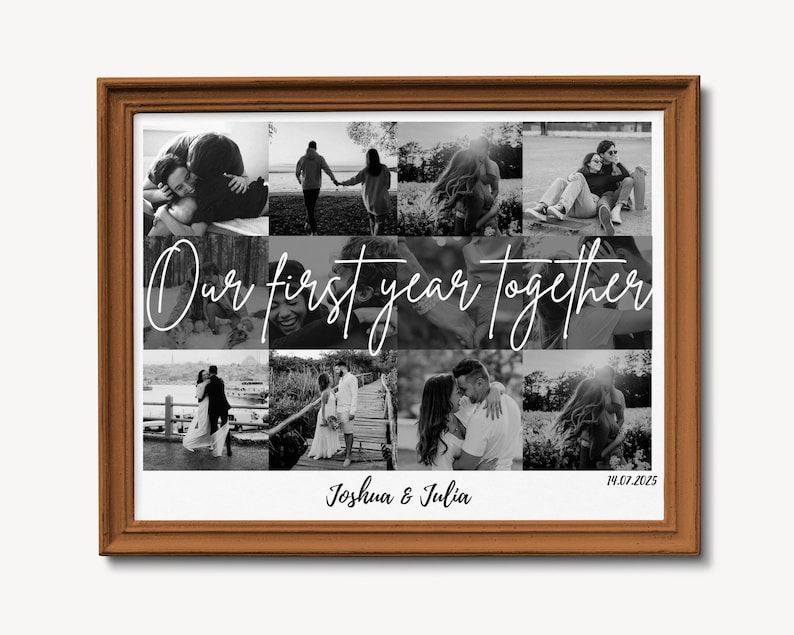 Personalized Photo Collage, Our First Year Together, Gift to Him, One ...