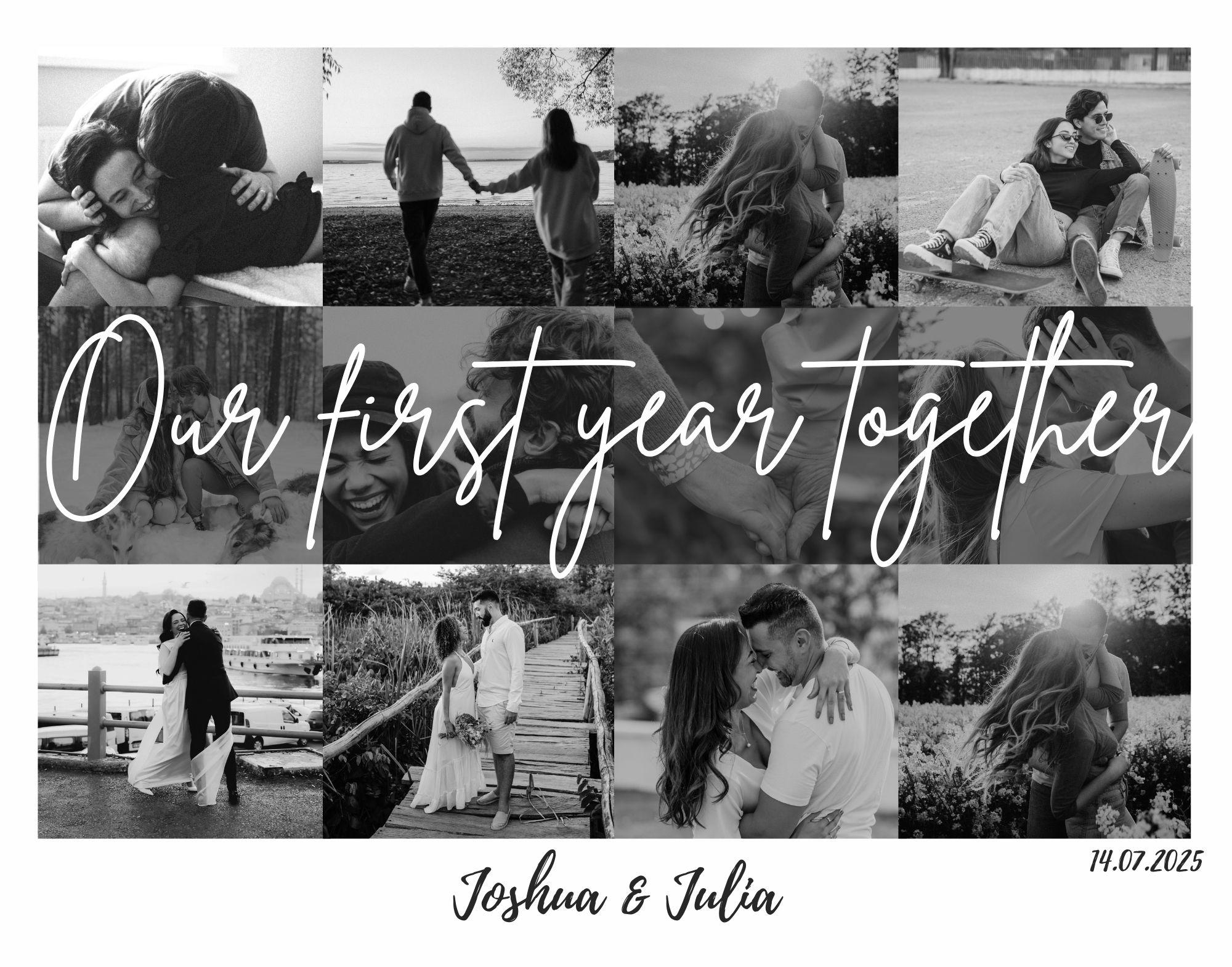 Personalized Photo Collage, Our First Year Together, Gift to Him, One ...