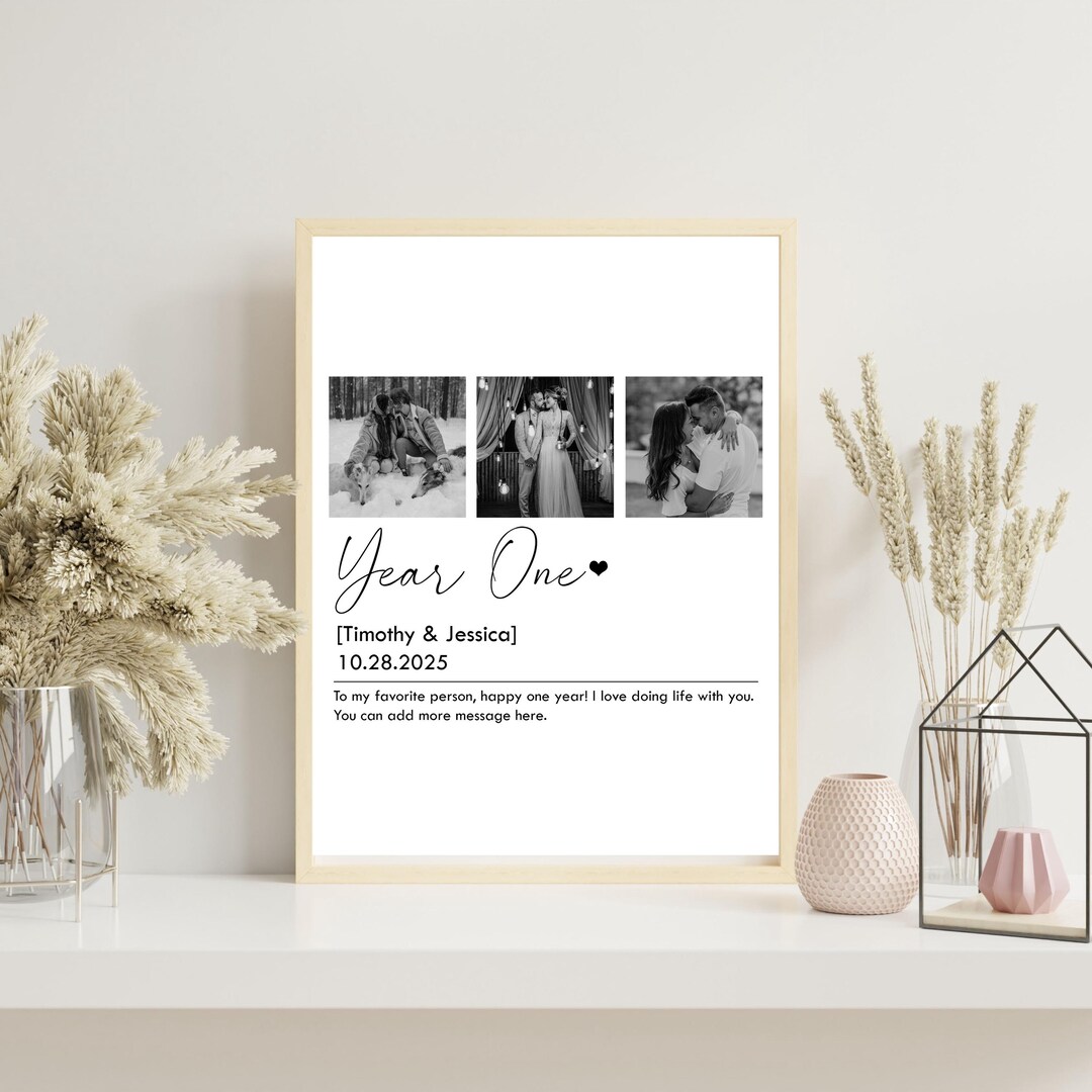 Our First Year Together Personalized Photo Collage, One Year ...