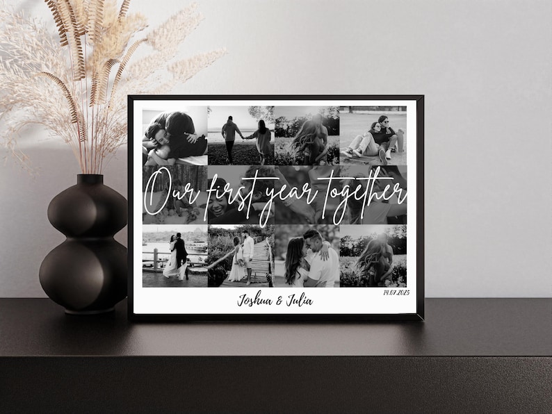 Personalized Photo Collage, Our First Year Together, Gift to Him, One ...
