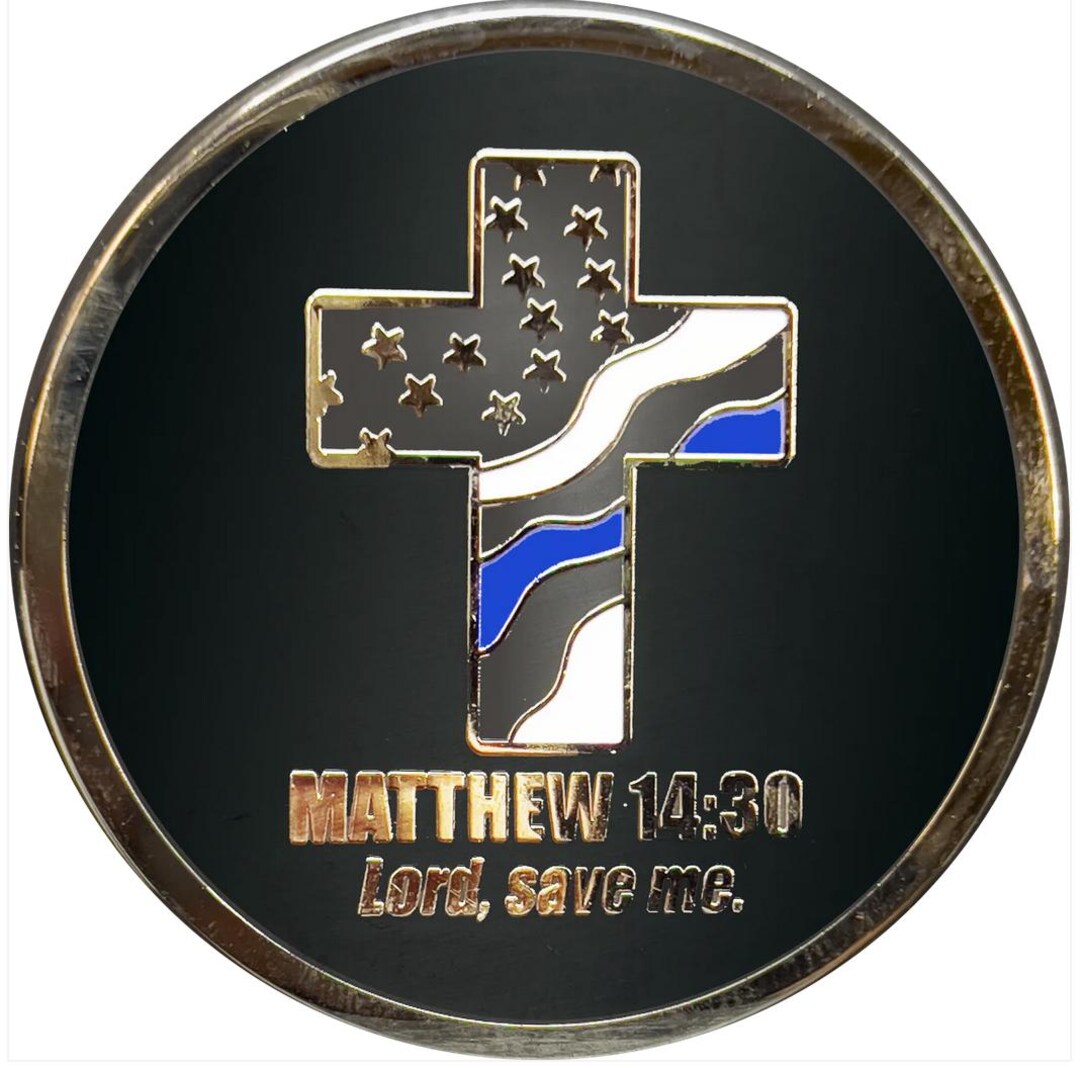 Police Officer Prayer Challenge Coin - Saint Michael Protect Us Matthew ...
